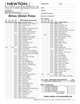 Newton Homeopathics OTC Retail Order Form-newtonlabs.net